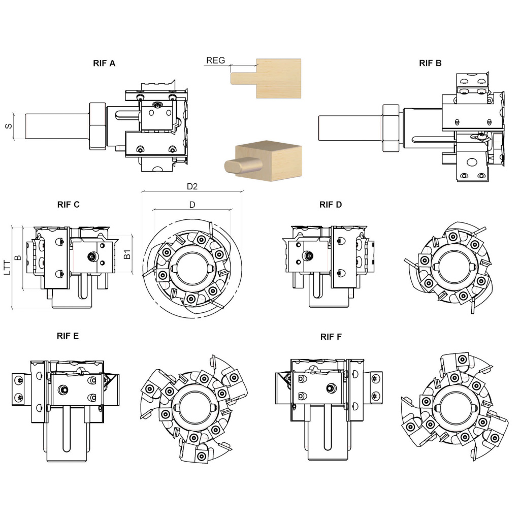 Tenoning Insert Cutterhead for Double Tenon Machine and CNC | QIC Tools